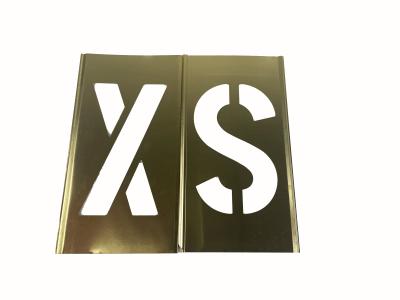 China Custom Yellow Brass Interlocking Stencils 1.5inch Character Height for sale