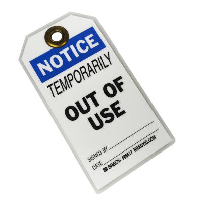 China Custom Plastic Tag White Rectangle PVC Safety Tag for sale