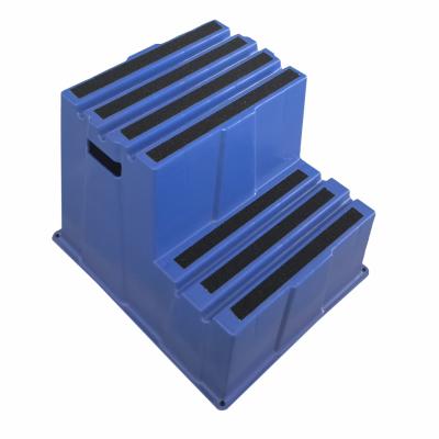 China Non Slip Plastic Step Stool With Non Slip Treads 2 Step Lightweight Design 14.25 Inches Deep for sale