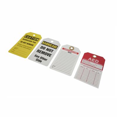China Customized High Quality Plastic Safety Tags with Logo and Design for sale