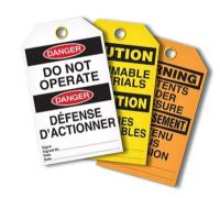 China Custom PVC Warning Tag Plastic Waterproof Safety Warning Tag for sale