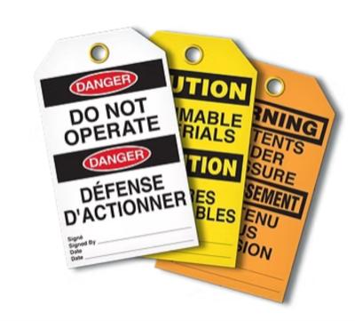 China Custom PVC Warning Tag Plastic Waterproof Safety Warning Tag for sale