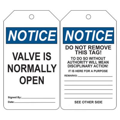 China Plastic Safety Tag Polyester Rectangle Double Side Printed Safety Tag for sale