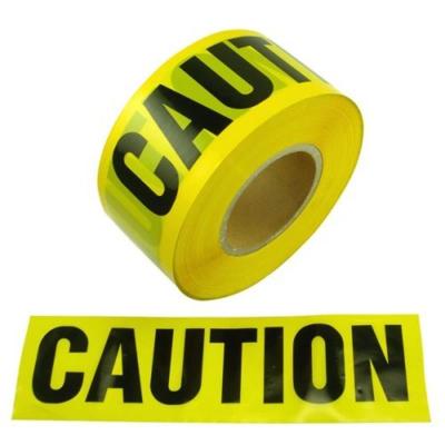 China Plastic Barrier Tape  Custom Printed Logo Yellow Caution Tape PE Waterproof Non-Adhesive Tape  for Warning for sale
