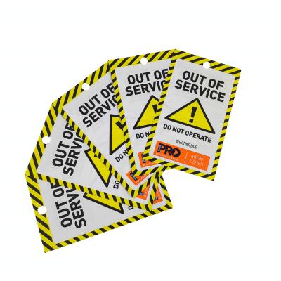China Yellow Out of Service Tag Non Tear All Weather Lockout Safety Tag for sale