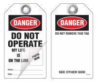 China Self Laminated Danger Tag Write-on PVC Durable Waterproof Writable Plastic Tag for sale