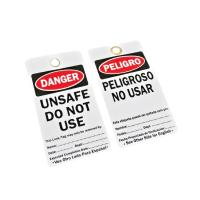 China Customized PVC Plastic Label Safety Lockout Tagout Danger  Tags Both Size Language Options Door Padlock for sale