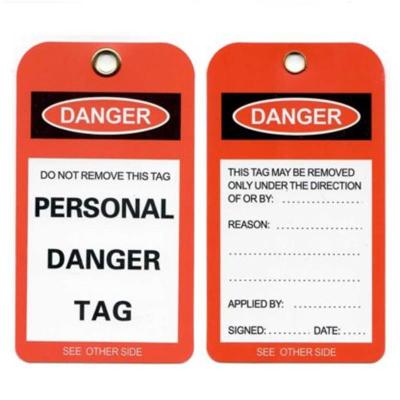 China Plastic Danger Tag Waterproof  Rectangle Writable Plastic Tag for sale