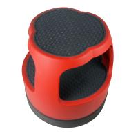 China Round Step Stool with Retractable Casters Non-Slip Surface for sale