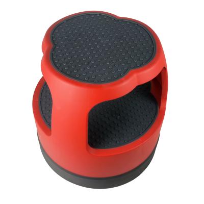 China Round Step Stool with Retractable Casters Non-Slip Surface for sale