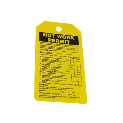 China Custom Made Safety Plastic Warning Signs Label Safety PVC Lockout Tags for sale