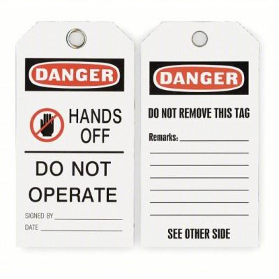 China Safety Danger Tag Polyester Rectangle Waterproof Lockout Plastc Tag for sale