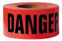 China Non-adhesive Danger Tape PE Waterproof Single Side  Roll Red Warning Tape for sale