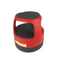 China Customizable Color Round Step Stool with Retractable Casters  Non-Slip Surface for sale