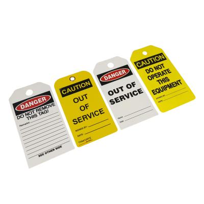 China Safety Security Warning Tag PVC Durable Lockout Safety Sign Rectangle Tag for sale