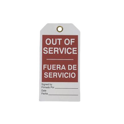 China Out of Service Tag Polyester Waterproof Durable Safety Plastic Tag for Warning for sale