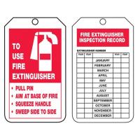 China Fire Extinguisher  Inspection Tag Vinyl Waterproof Outdoor 2 Sided Printed Safety Tag for sale