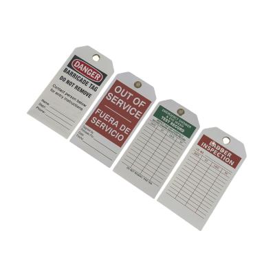 China Plastic Safety Lockout Tags with Danger Header for Electrical Department for sale