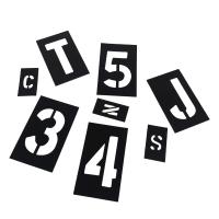 China Custom Printed PVC Stencil Black Letter and Number Stencil Die Cutting Stencil for sale