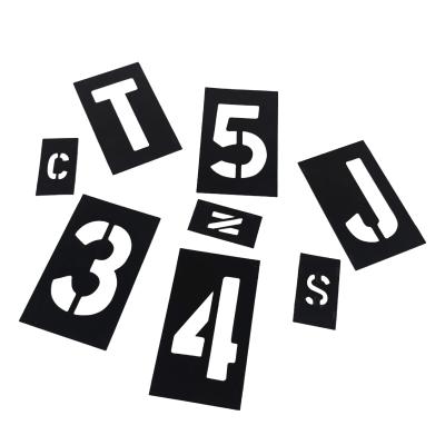 China Custom Printed PVC Stencil Black Letter and Number Stencil Die Cutting Stencil for sale