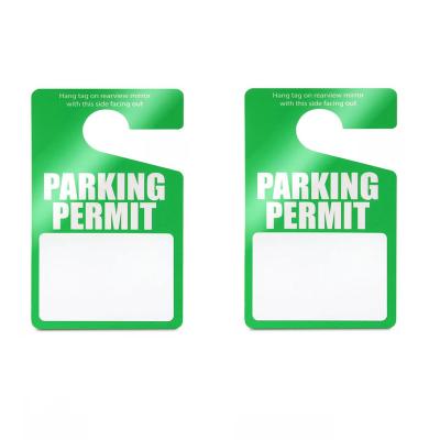 China Green Parking Permit PVC Hang Tag Waterproof Durable Tag for Car for sale