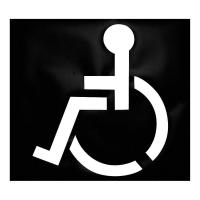 China Custom Printed Wheelchair Stencil PVC Stencil Black Handicap Paint Stencils for sale