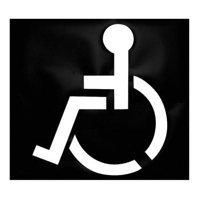 China Custom Printed Wheelchair Stencil PVC Stencil Black Handicap Paint Stencils for sale