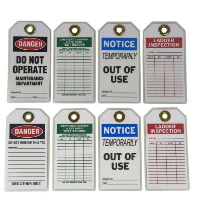 China Customize  Laminating Waterproof Plastic Lockout Tagout Danger Tag for sale