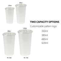 China Custom Split Double Milk Tea Cup Take Away Plastic Cup with Lid for sale