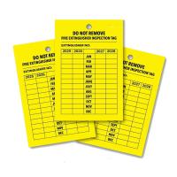 China Custom Fire Extinguisher Tag 2-Sided Polyester Safety Plastic Tag for sale