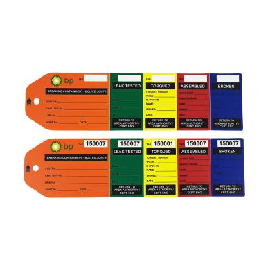 China Custom Printed Logo Flange Tag PVC Durable Waterproof Plastic Safety Tag for sale