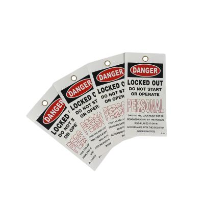 China Danger Tag PVC Durable Waterproof Writable Plastic Safety Tag for sale