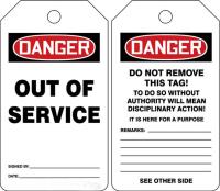 China Custom Printed Logo Danger Tag PVC Durable Writable Safety Tag for sale