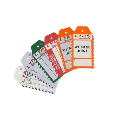 China Polypropylene Tag PVC Tear Proof Double Side Printing Plastic Tag for Warning for sale