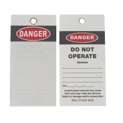 China Customizable 146*76mm PVC Safety Tag with 0.25mm Thickness and CMYK Printing for Industrial Use for sale
