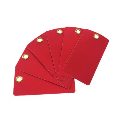 China Customized 146*76mm 0.35mm Thick Waterproof PVC Hang Tag for Industrial Safety for sale