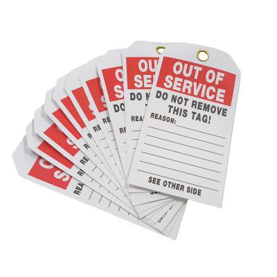 China Custom Printing Logo Out of Service Tag PVC Waterproof Durable Plastic Tag for sale