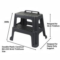 China Loading 300lb Plastic Step Stool Durable Plastic Construction Size 89.535 58.42 73.025cm Designed for Heavy Duty Support for sale
