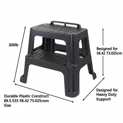 China Loading 300lb Plastic Step Stool Durable Plastic Construction Size 89.535 58.42 73.025cm Designed for Heavy Duty Support for sale