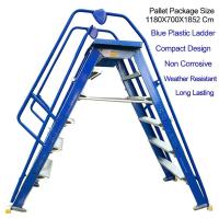 China Pallet Package Size 1180X700X1852 Cm Blue Plastic Ladder Compact Design Non Corrosive Weather Resistant Long Lasting for sale