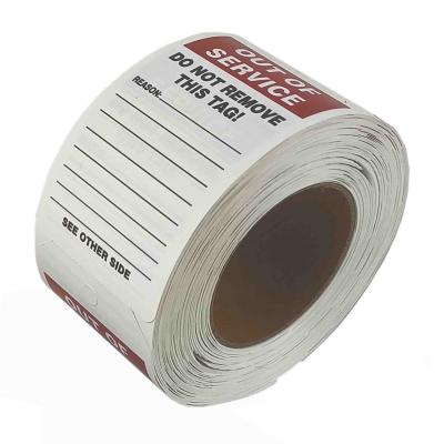 China Customized  Vinyl Safety Tag Waterproof Tear Resistant UV Resistant Fast Response for Safety Products for sale