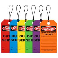 China PVC Plastic Safety Lockout Tagout Tags with Danger Header Blocking Door for Electrical Department for sale