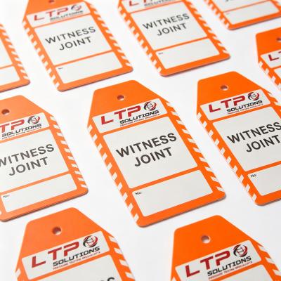 China Customized Water-Proof PVC Safety Warning Tag with Tear Resistant Plastic Lockout Danger Sign for sale