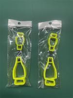 China Custom Printing Logo Glove Clip Yellow Polythelene Hanger Safety Glove Holder Plastic Work Glove Clips for sale