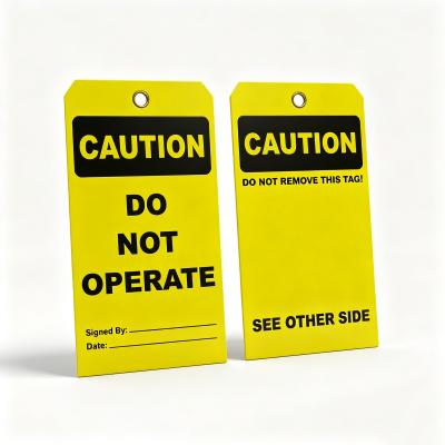 China Waterproof Custom Printed Logo Tear Resistant Hang Tag Plastic Tag for Industrial Safety for sale