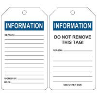 China Waterproof Plastic Information Tag with Customized Printing and Durable PVC Material for Safety Warning for sale