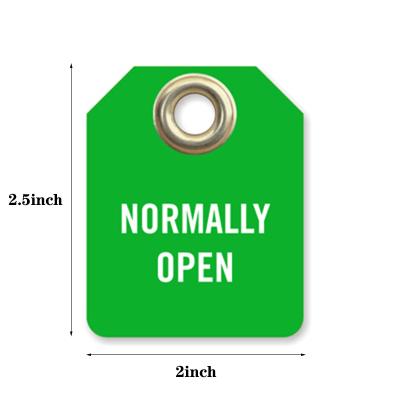 China Normally Open Tag with Grommet PVC Waterproof Plastic Tag for Warning for sale