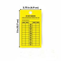 China Fire Extinguisher Tag Vinyl Waterproof Double Side Printing Plastic Tag for for Indoor Outdoor Inspection Tag for sale