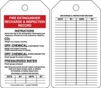 China Fire Extinguisher Tag Vinyl Waterproof Double Side Printing Plastic Tag for for Indoor Outdoor Inspection Tag for sale