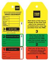 China Custom Plastic Safety Tag Flange Tag Heavy Duty Waterproof Vinyl Tags with Reinforced Hole and Nylon Cable Ties for Industrial and Outdoor for sale